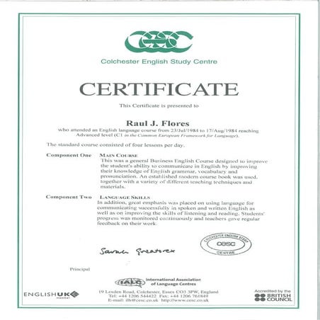 English Certificate | PDF