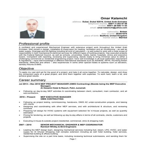 Omar Kalamchi-CV-Rev2 | PDF