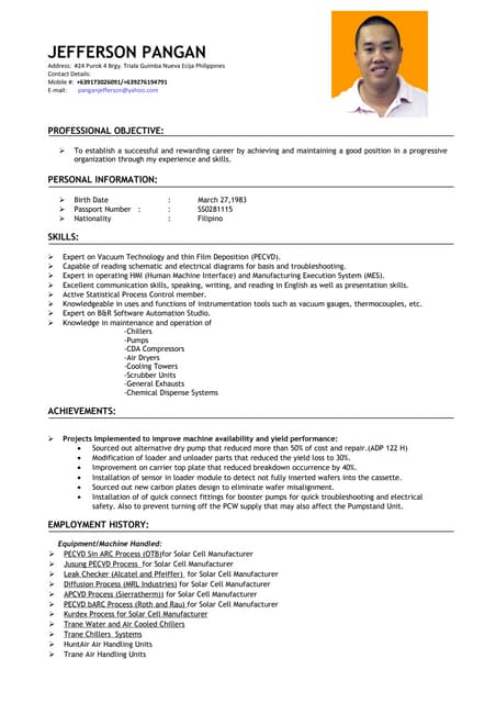 Damian new CV | DOC