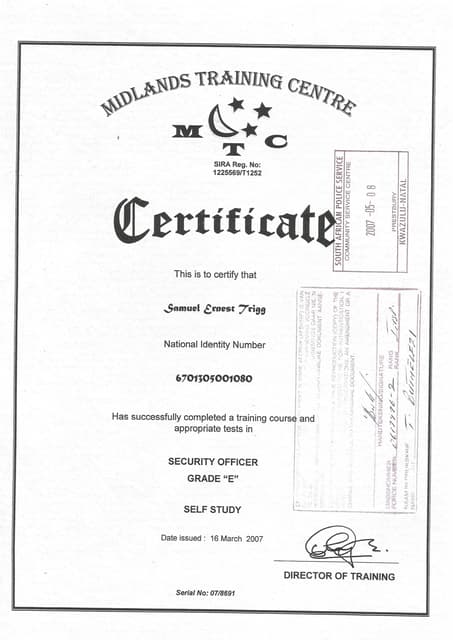 Firearm Certificate | PDF