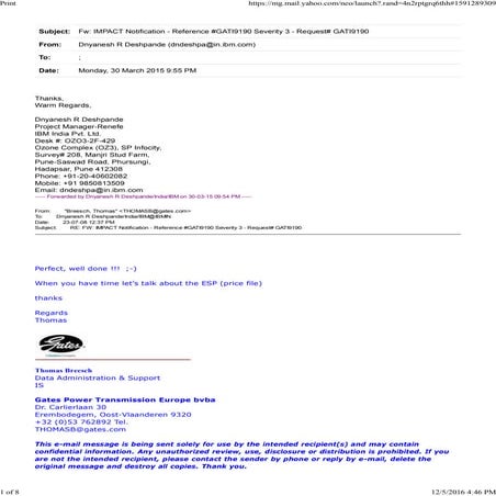 Accolades from European Client (Gates Corporation) | PDF