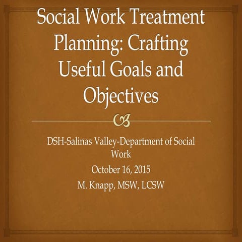 Social Work Treatment Planning Presentation | PPTX