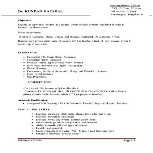 Dr.KUNDAN KAUSHAL RESUME | DOCX