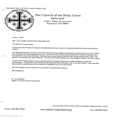 The Church of the Holy Cross letter | PDF