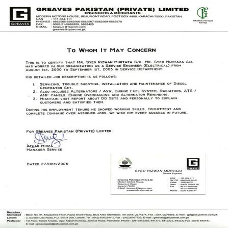 2. Greaves Experiance certificate | PDF