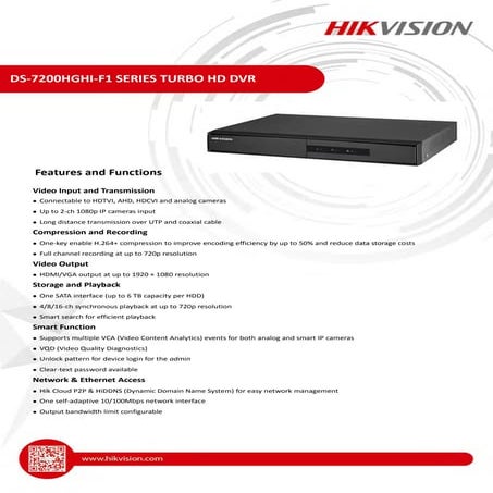 8 channel HIKVISION DVR | Bangladesh Automation Solution | PDF