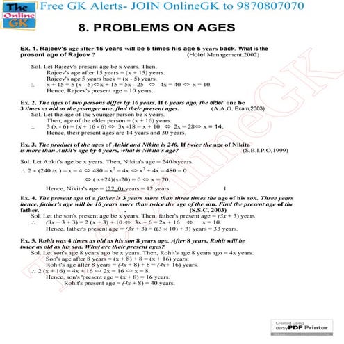 Solving word problems- Age problems for Grade 4 | PPTX