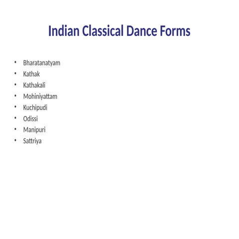 8 classical dance forms of India power point presentation and pdf | PPTX