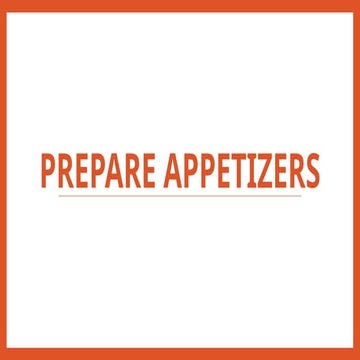 Classification of appetizer | PPTX