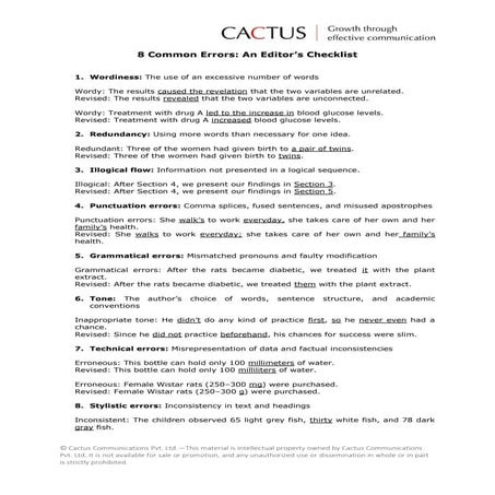 8 common errors | PDF