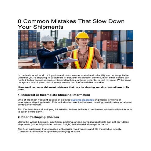 8 Common Mistakes That Slow Down Your Shipments.docx