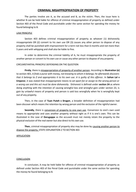 (9) criminal breach of trust