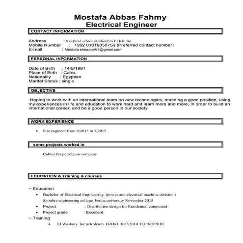 CV Mostafa abbas | DOC