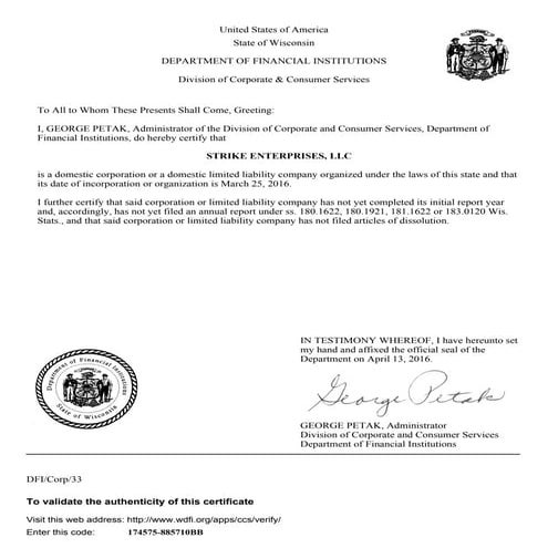 Certificate of Status | PDF