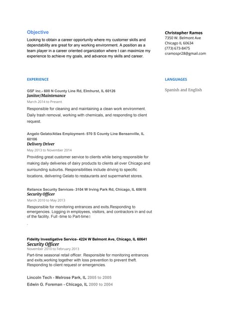 Christopher Resume | PDF