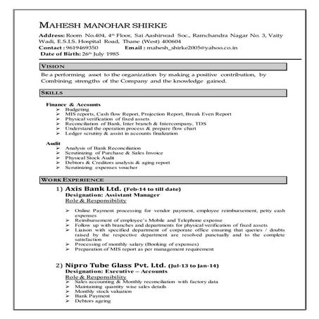 Mahesh Shirke Resume | DOCX