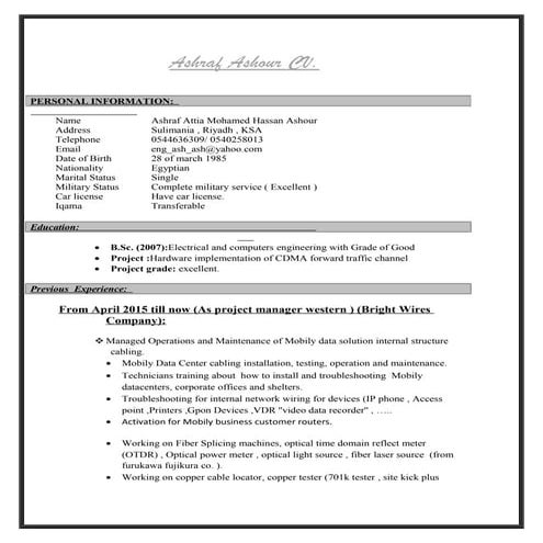 CV ashraf KSA | DOC