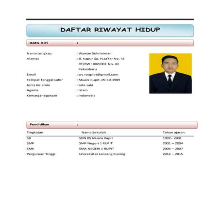 CV wawan sukriatman | PDF
