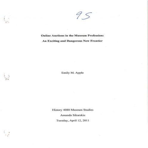 Writing Sample - Online Auctions in the Museum Profession | PDF