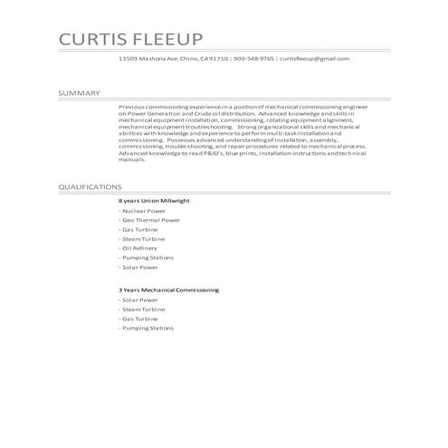 curtis fleeup resume | DOCX