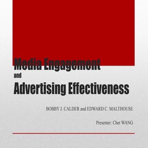 Media Engagement and Advertising Effectiveness | PPTX