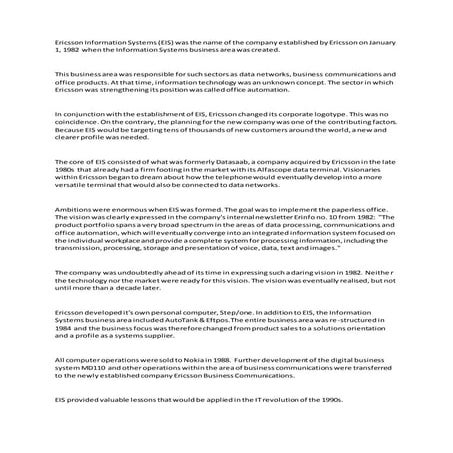 Ericsson Information Systems | DOCX