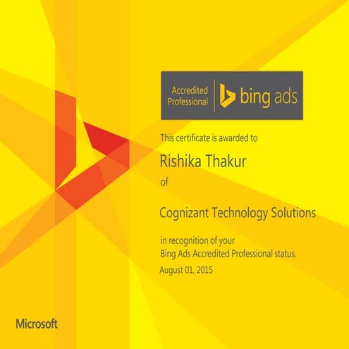 bing add certification | PDF