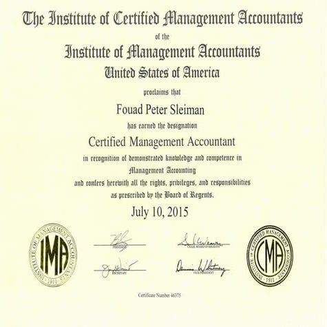 Certified Management Accountant Designation | PDF