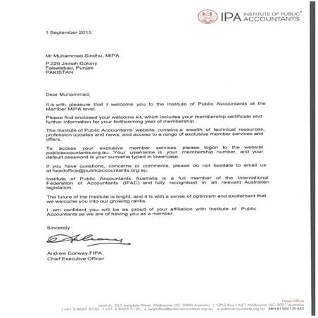 MIPA Certificate | PDF