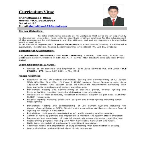 Electrical Engineer CV (2) | DOCX