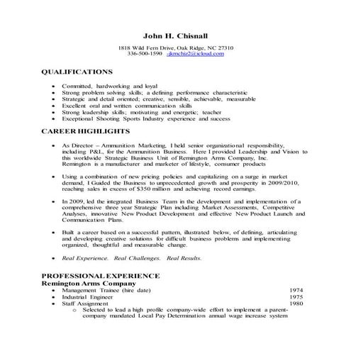 John Chisnall_Career Highlights_2015 | DOCX