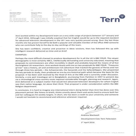 reference letter tern | PDF
