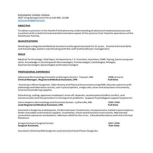 Cynthia Brown resume | DOCX