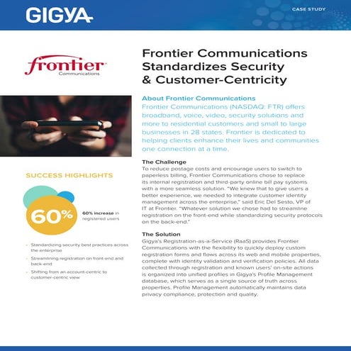 Case Study- Frontier Communications | PDF