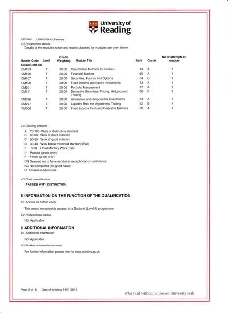 Transcript(BSc)_Pawanpoj C. | PDF