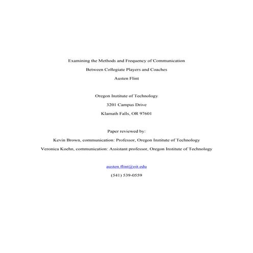 Communication Research Paper Sample | PDF