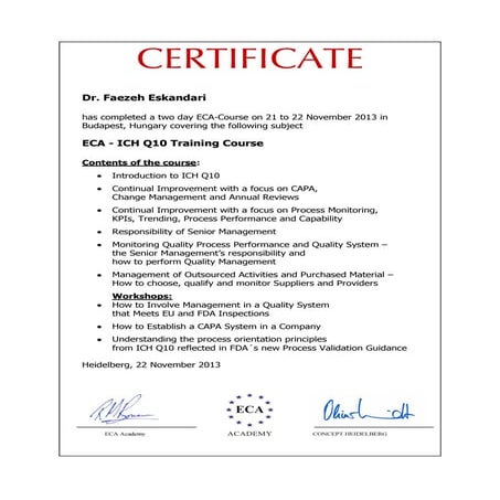 ECA Certificate ICH Q10.PDF