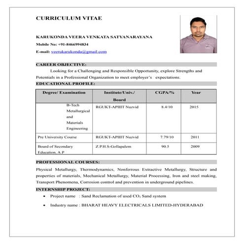 Satya- Resume | DOC | Business | Business and Finance