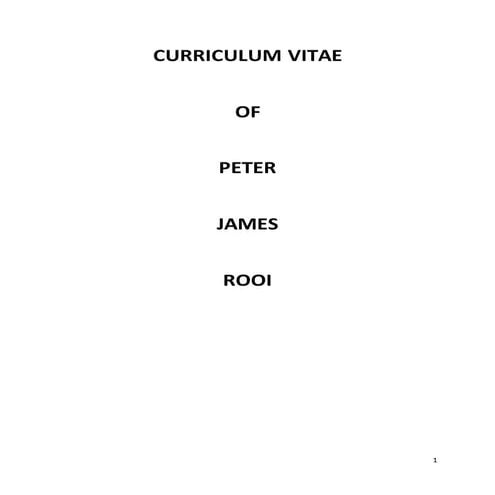 CURRICULUM VITAE OF PETER ROOI | DOCX