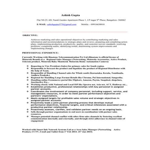 Ashish Gupta Resume | DOC