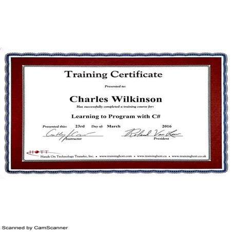 C# Certificate | PDF