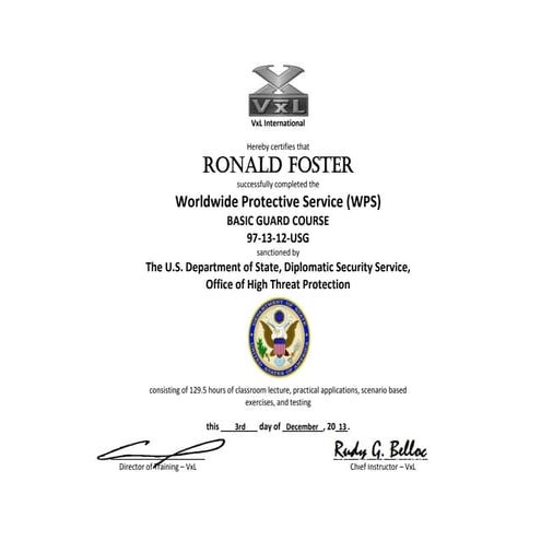 Foster,_Ronald_USG_Cert_(1)[1] | PDF
