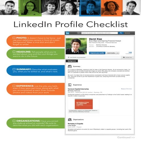 LinkedIn Profile Checklist - College Students | PDF