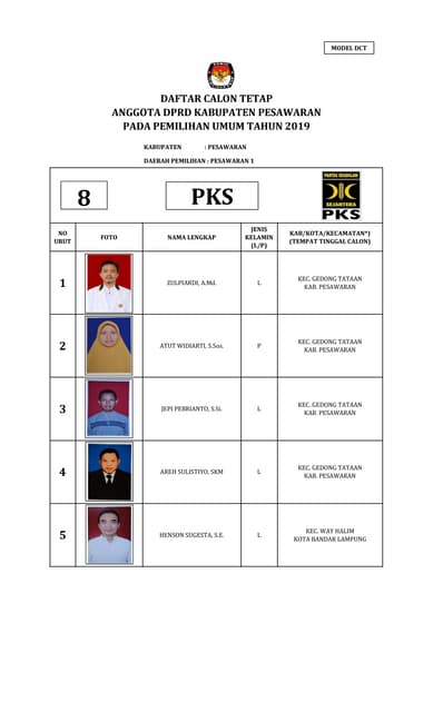 02 form be dct pks dan pdip 2014 magetan | PDF
