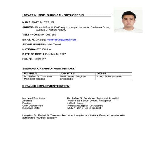 Matt teruel CV SG | PDF