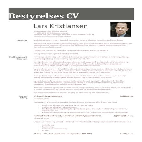 Bestyrelses CV Lars Kristiansen 20151116 | PDF