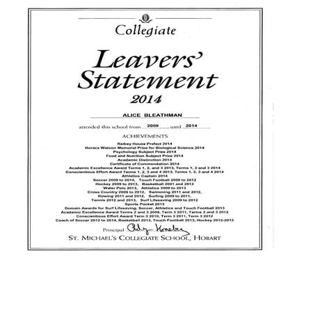 leaver's statement | PDF