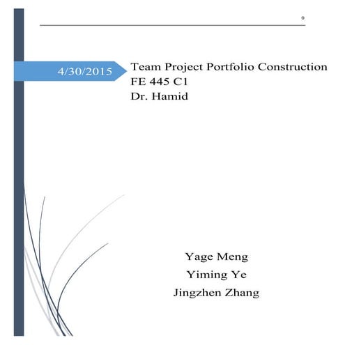 FE 445 C1 Final Team Project | PDF