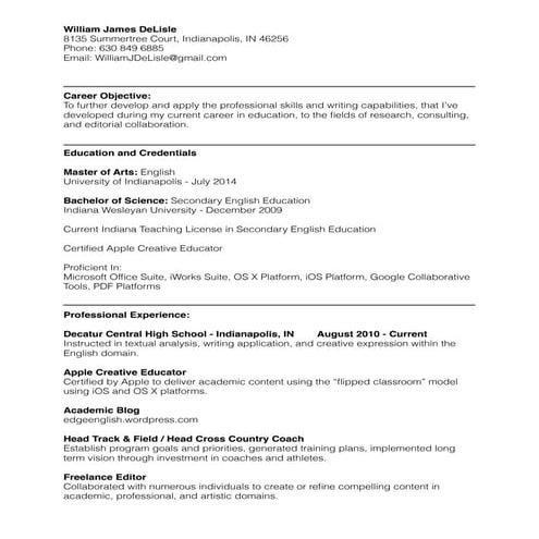 Bill DeLisle Resume Pro 2 | PDF