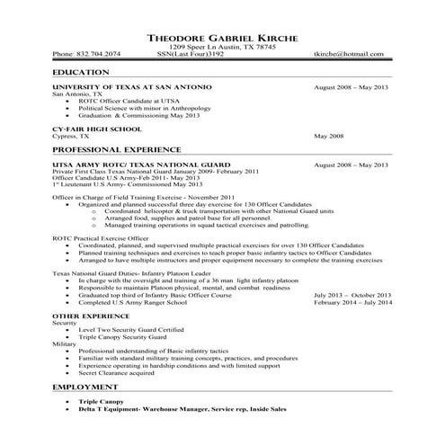 Resume | DOC | Fitness and Exercise | Healthy Living